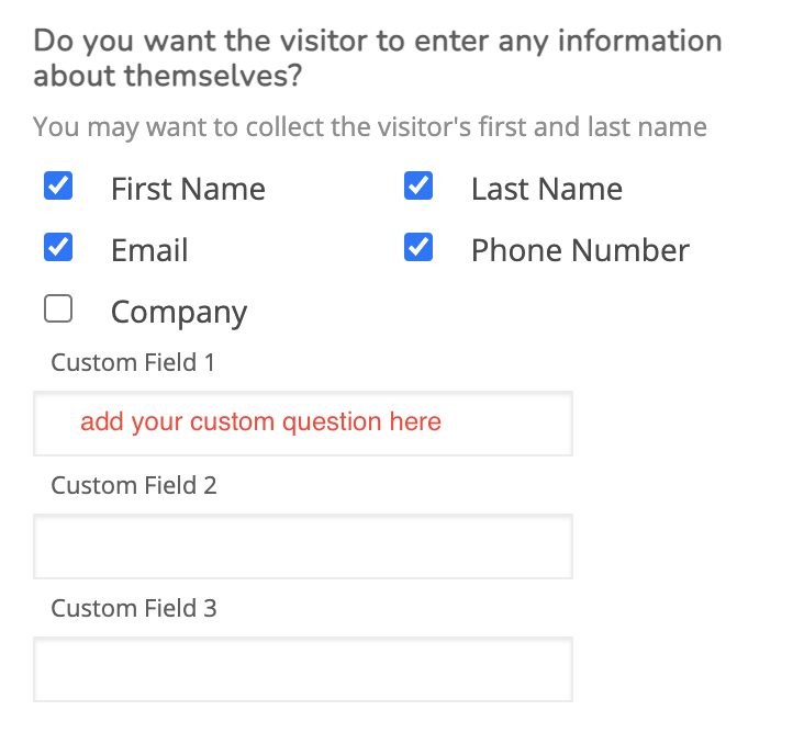 How to add, edit or delete your custom question(s)
