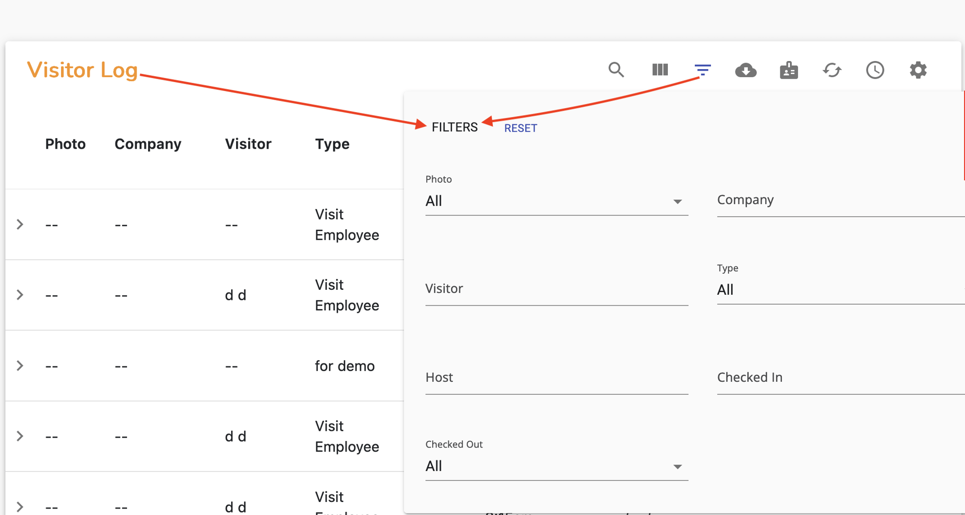 Downloading the Visitor Log
